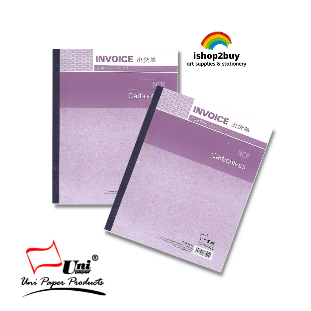 Invoice 3Ply 10 Books / Pack Uni Carbonized Paper with Numbering NCR ...