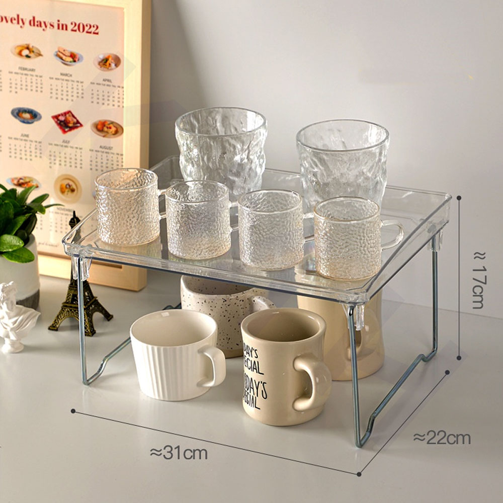 Transparent Stackable Rack Kitchen Condiment Bottles Shelf Cosmetics ...