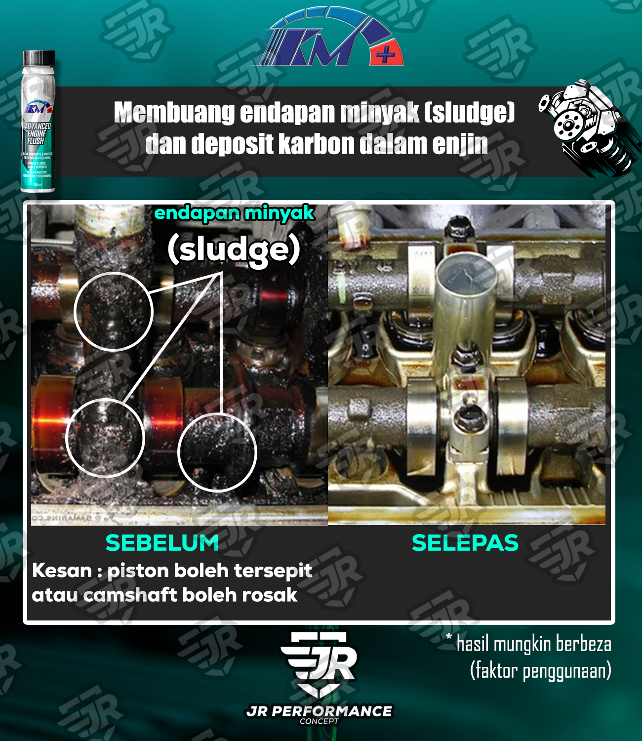 Km+ Advanced Universal Engine Flush Engine Cleaner Engine Treatment ...