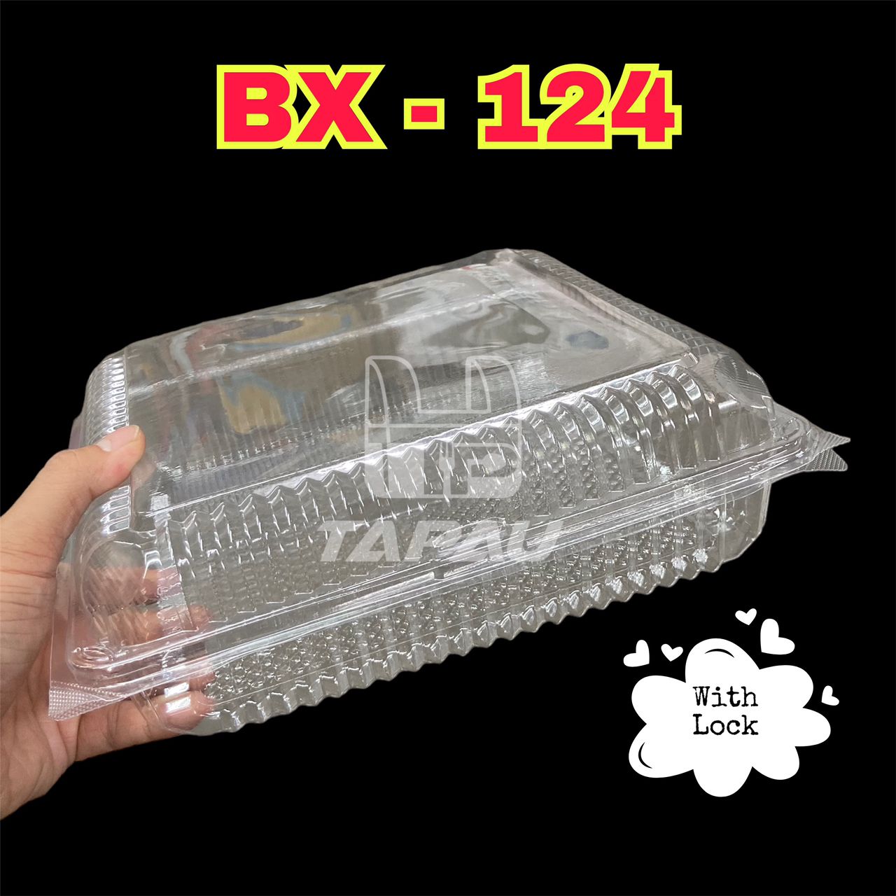TAPAU - GB-14 9" Square Cake Tray with Lock Similar BX-124 [50pcs±] Bakery Disposable Plastic ...