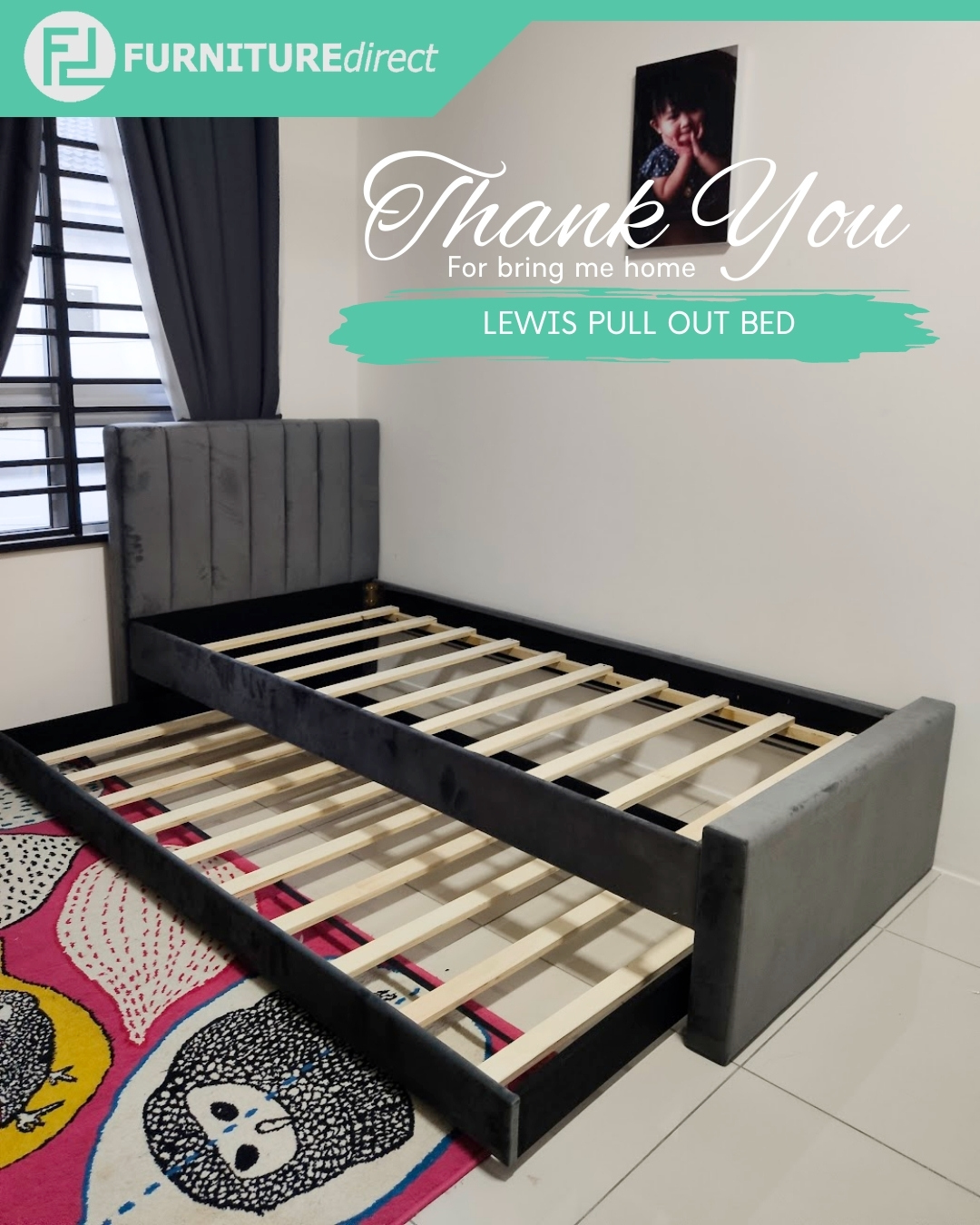 Furniture Direct LEWIS LINER Single dan Super Single Size Pull Out Bed ...