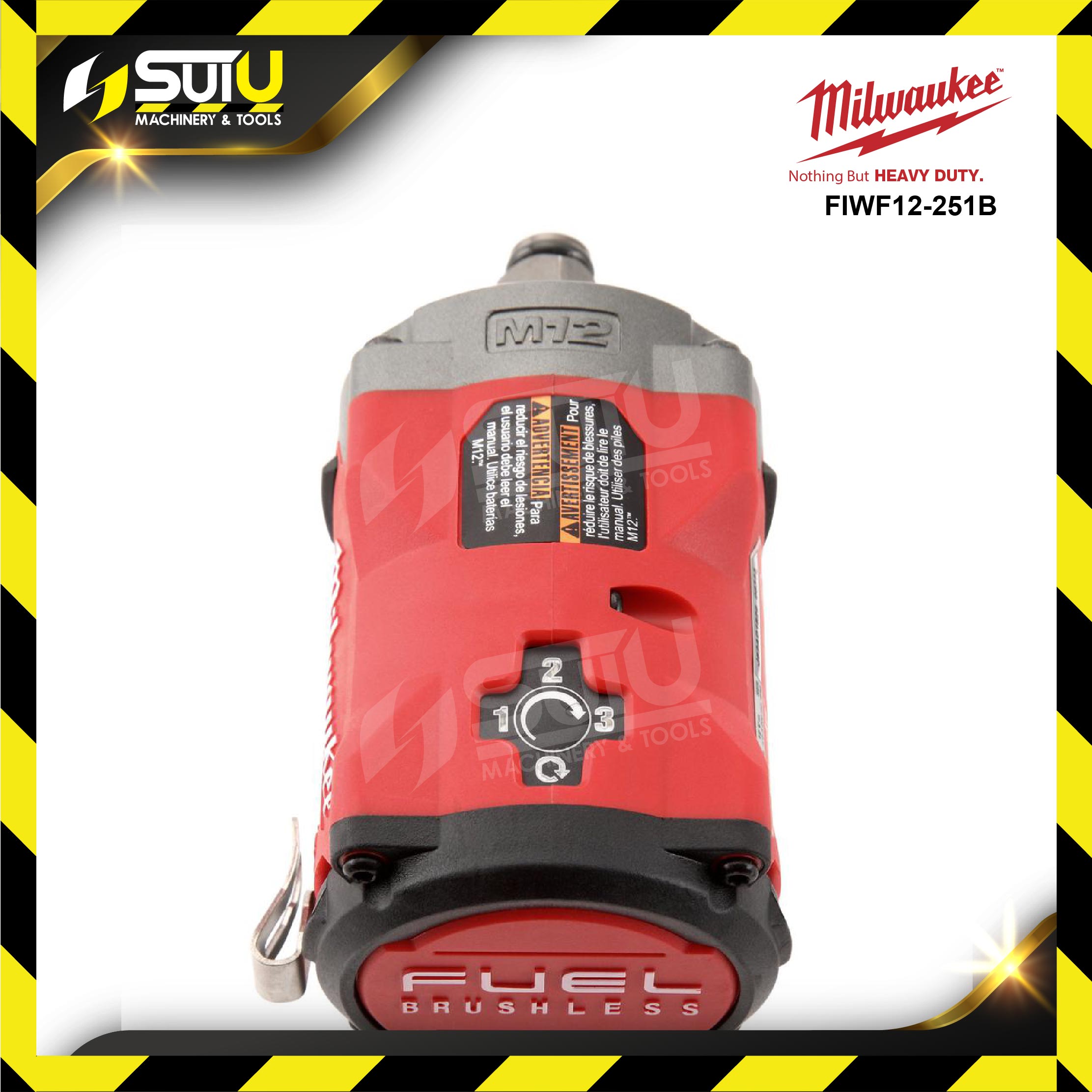 MILWAUKEE M12 FIWF12-251B Gen II 1/2' Cordless Stubby Impact Wrench w ...