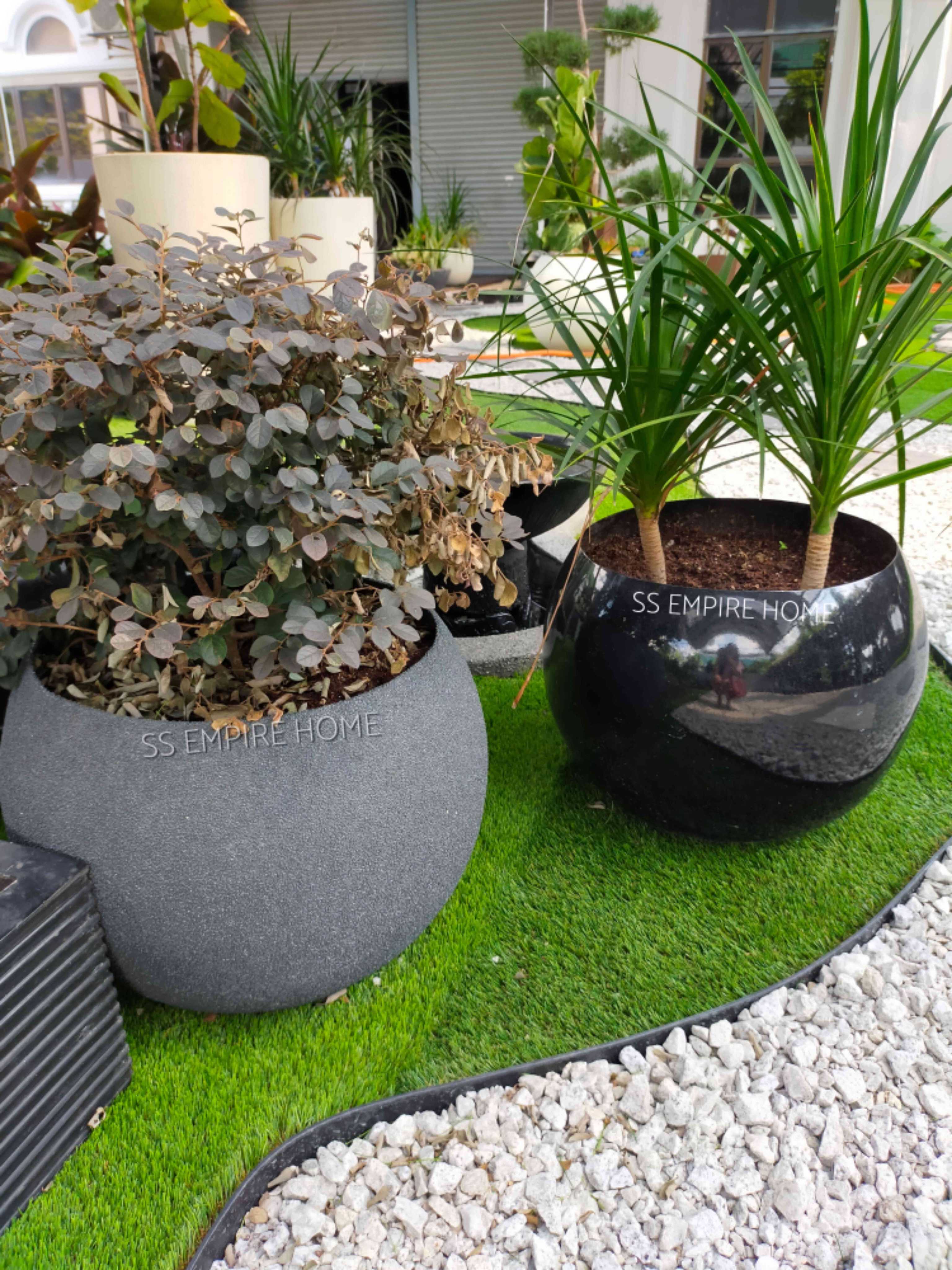 RICO Z13 ALL Ball Fiberglass Sphere Round Circular Flower Pot Pasu ...