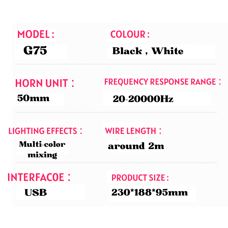 Leaven G75 7.1 Surround Sounds Gaming Headset With Noise Microphone ...