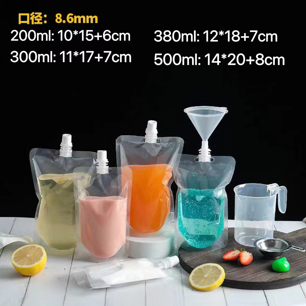 50pcs Transparent Suction Drink Bag/Beg Minuman Spout Pouch Suction Bag ...