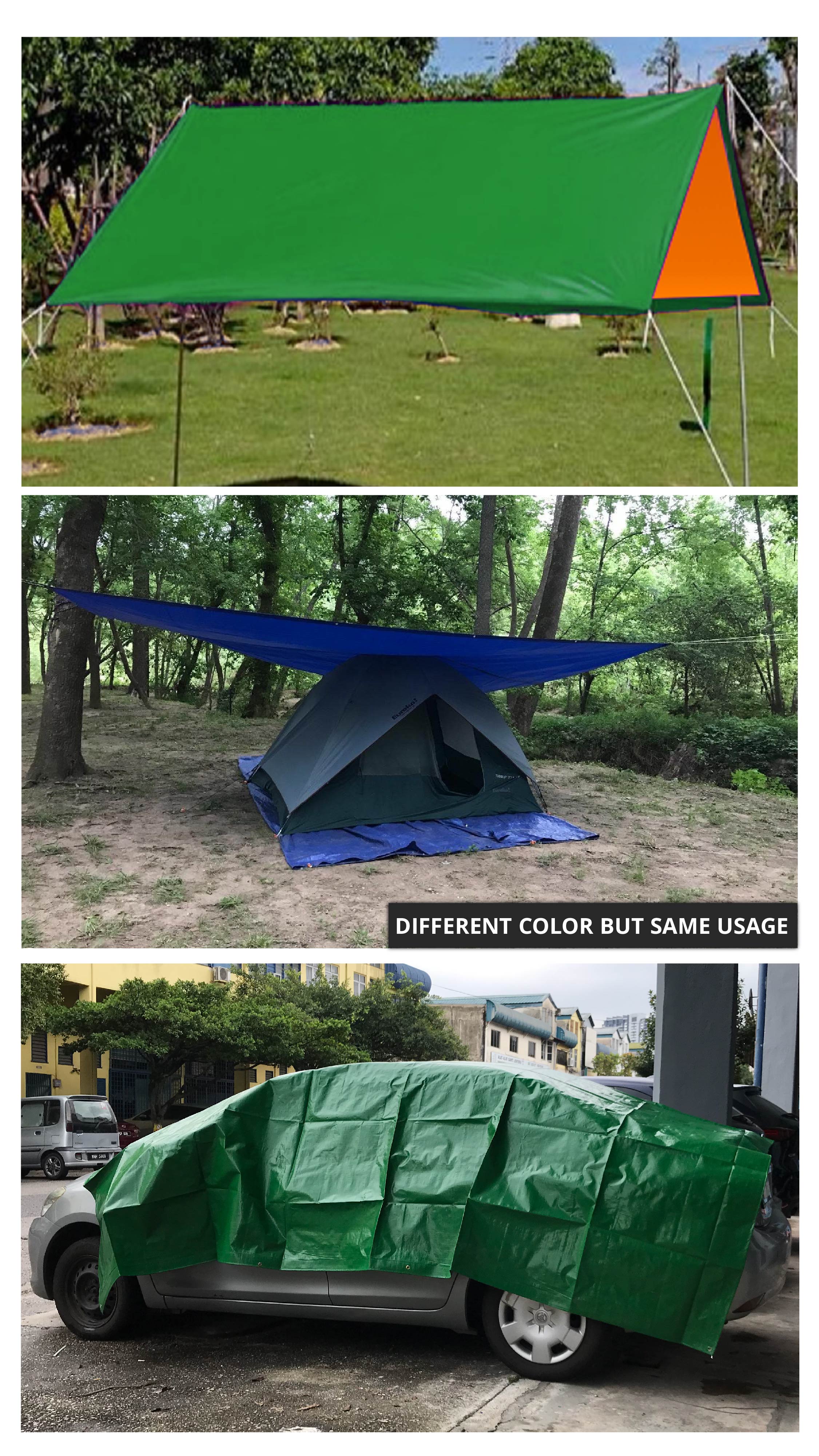 QuickFix TEBAL G&O Canvas Canopy 6ft - 18ft Thick Kanvas Khemah Kolam ...