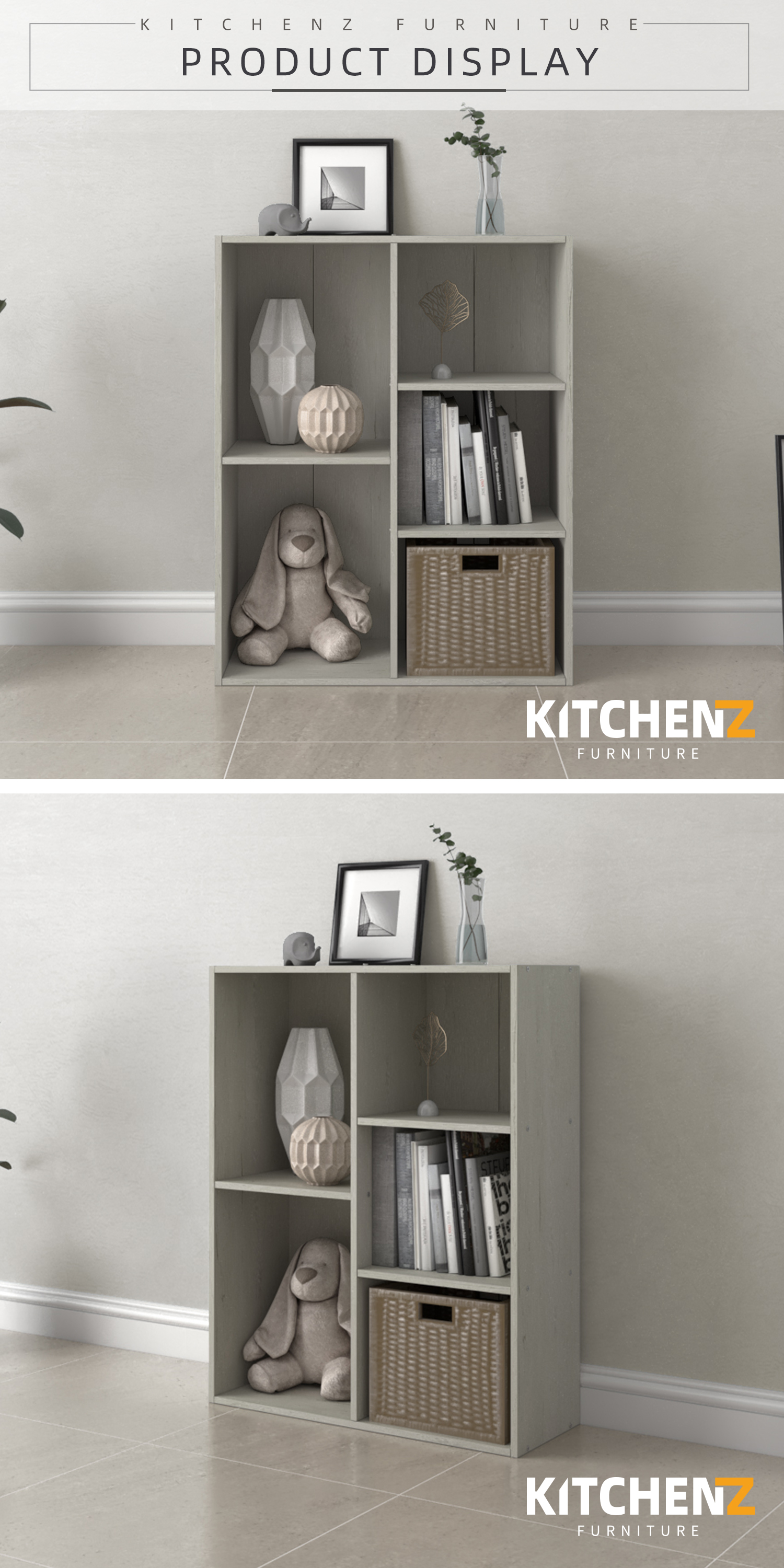 KitchenZ 3/4/5 Tier Storage Rack Color Box Bookcase Multipurpose ...