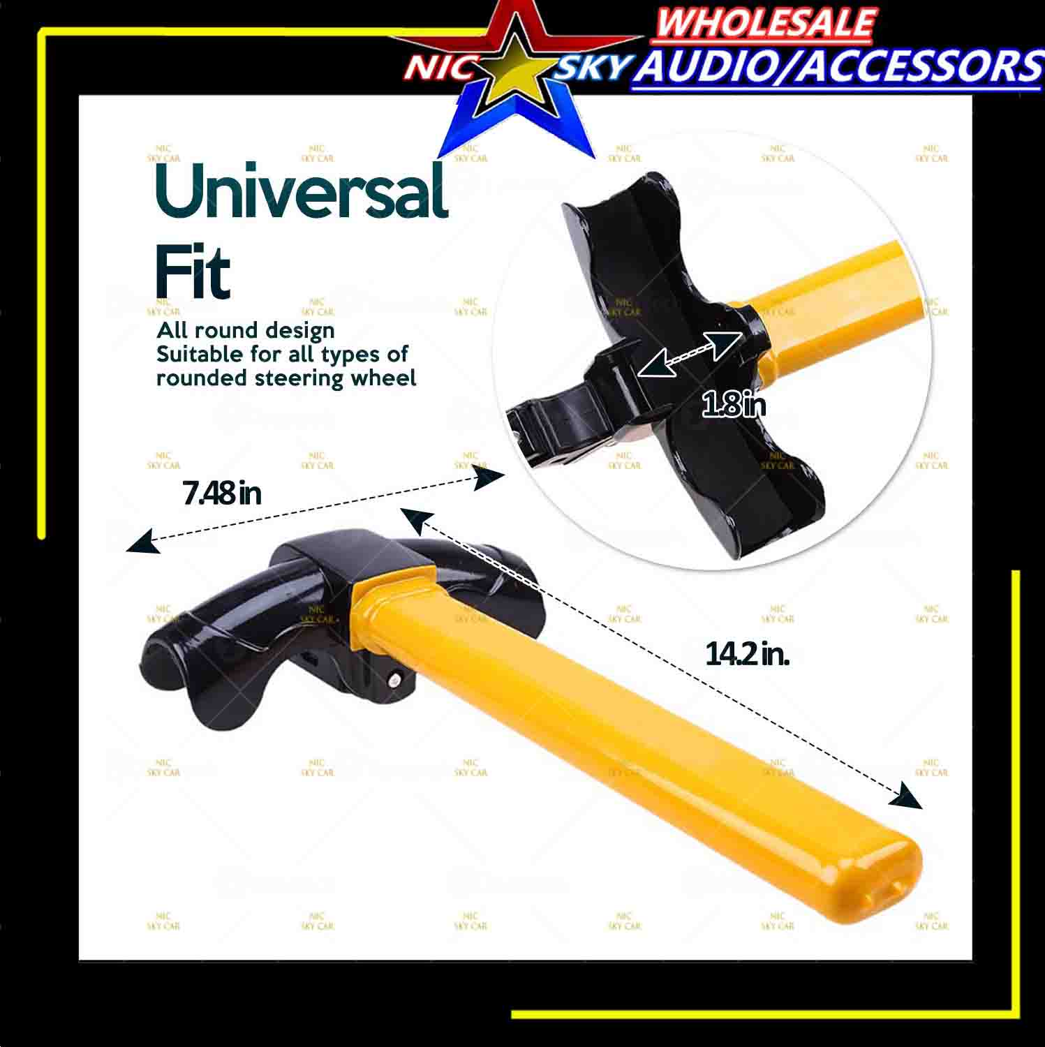 car Anti theft Car Lock + 2 Keys Steering Lock Universal Car Vehicle ...