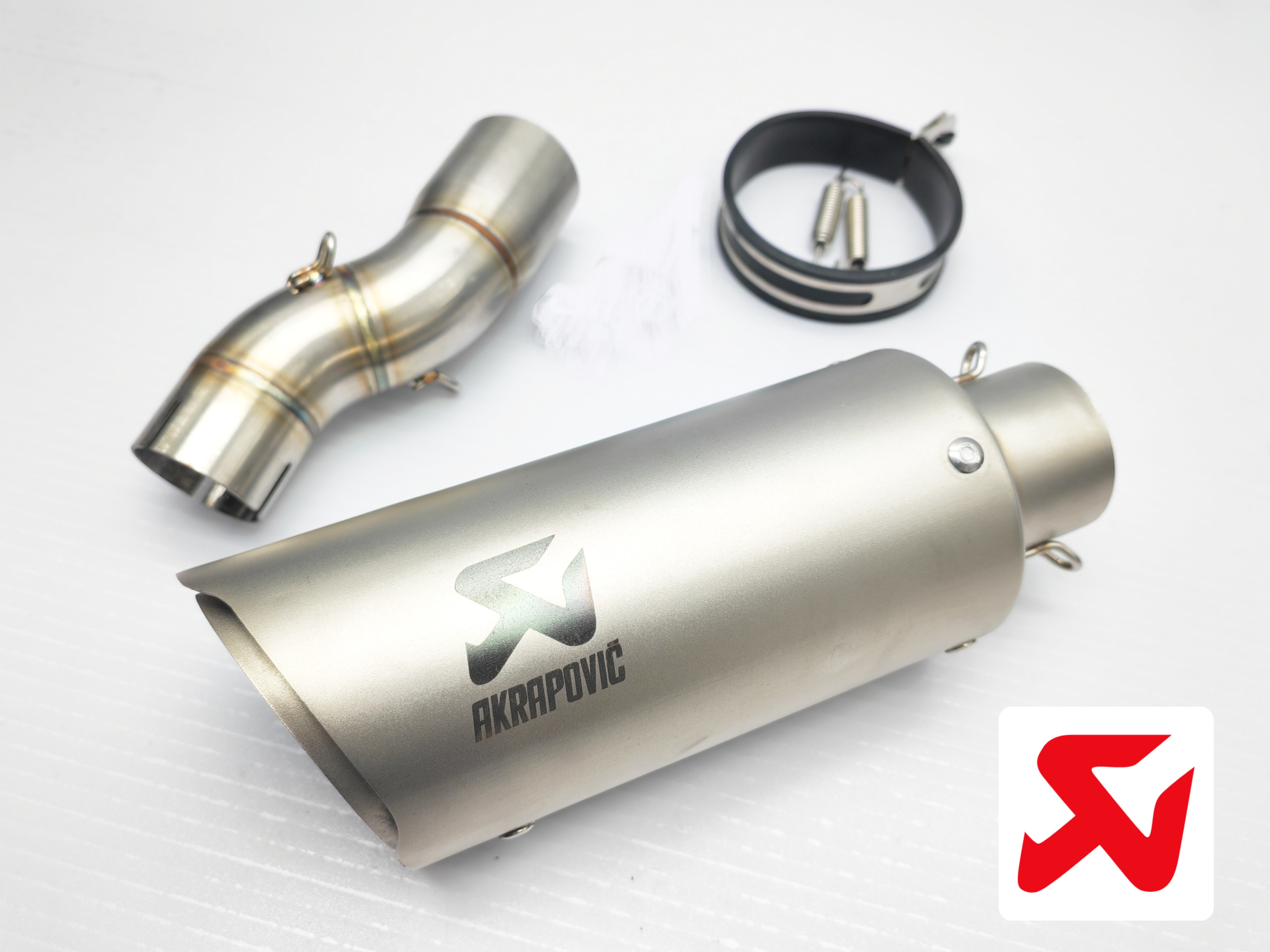 Exhaust CF Moto 450SR Piping Slip on Tabung Muffler Akrapovic Short ...