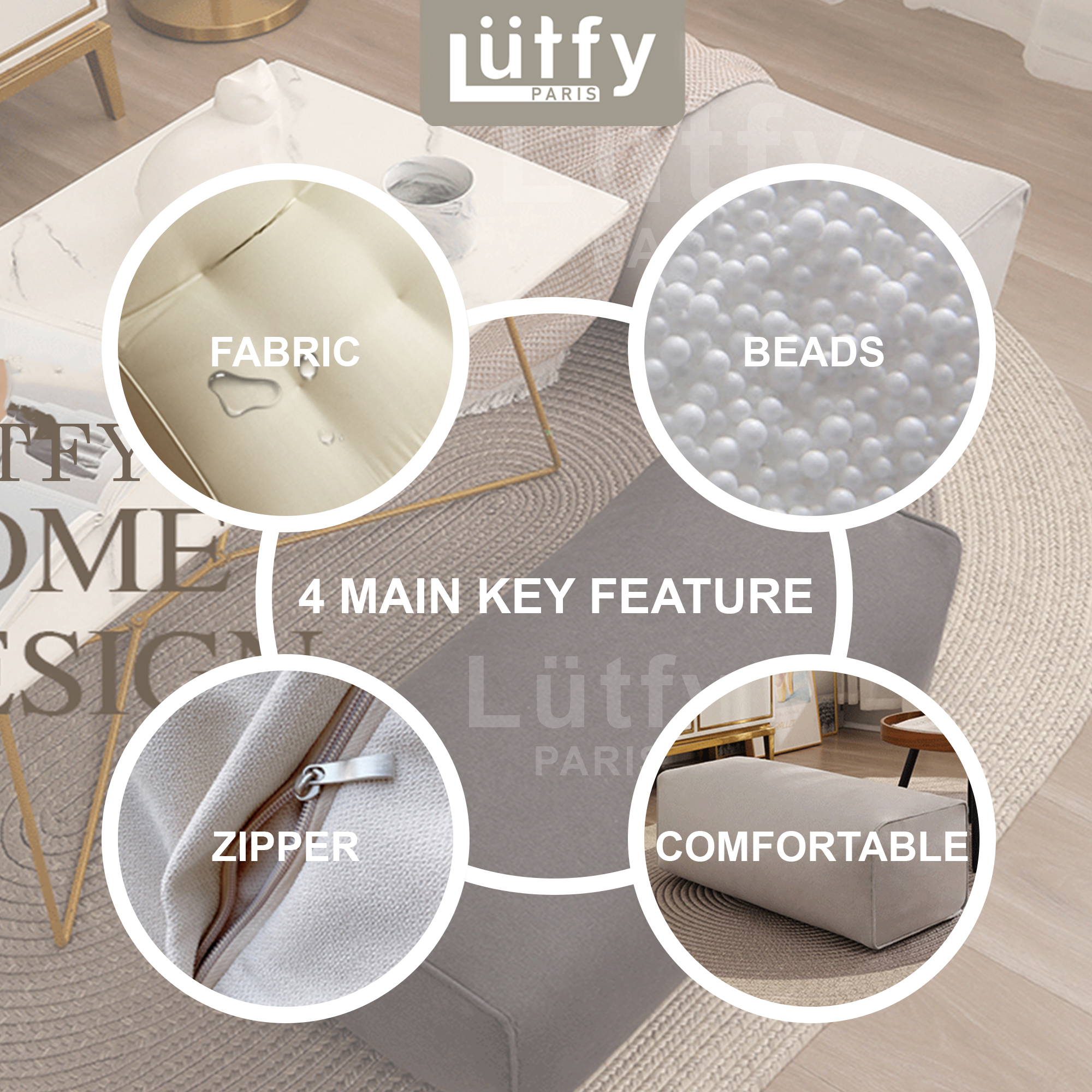 [Ready Stock] Rectangle Bean Bag Stool with 1.5 kg(+/-) FILLING BEAN ...