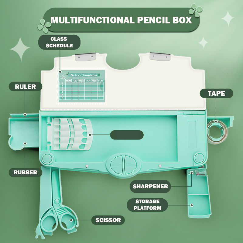 Multifunctional Pencil Care Cartoon Case Cute Stationery Box Primary ...