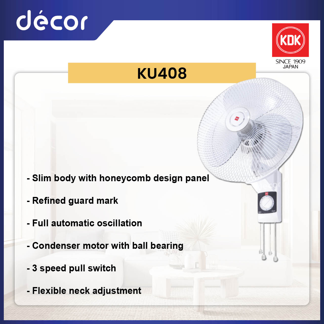 KDK Fan KDK KU408YG KC4GR DEKA WF68 DWF6R PANASONIC FMU408 FMU44R WIN ...