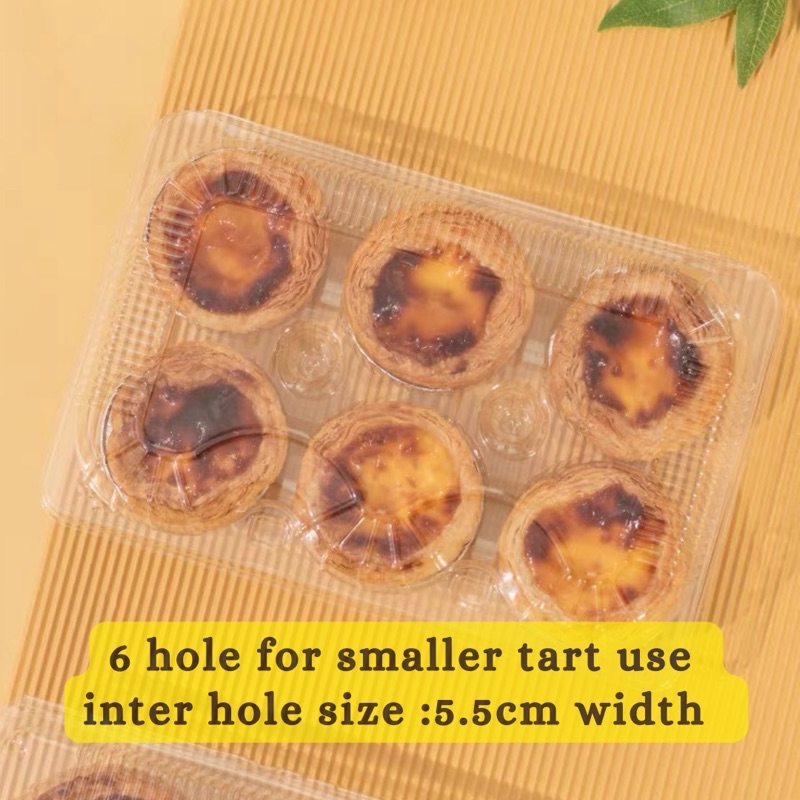 50PSC 2/4cavity& 25psc 6cavity Egg Tart box Transperant/Disposable ...