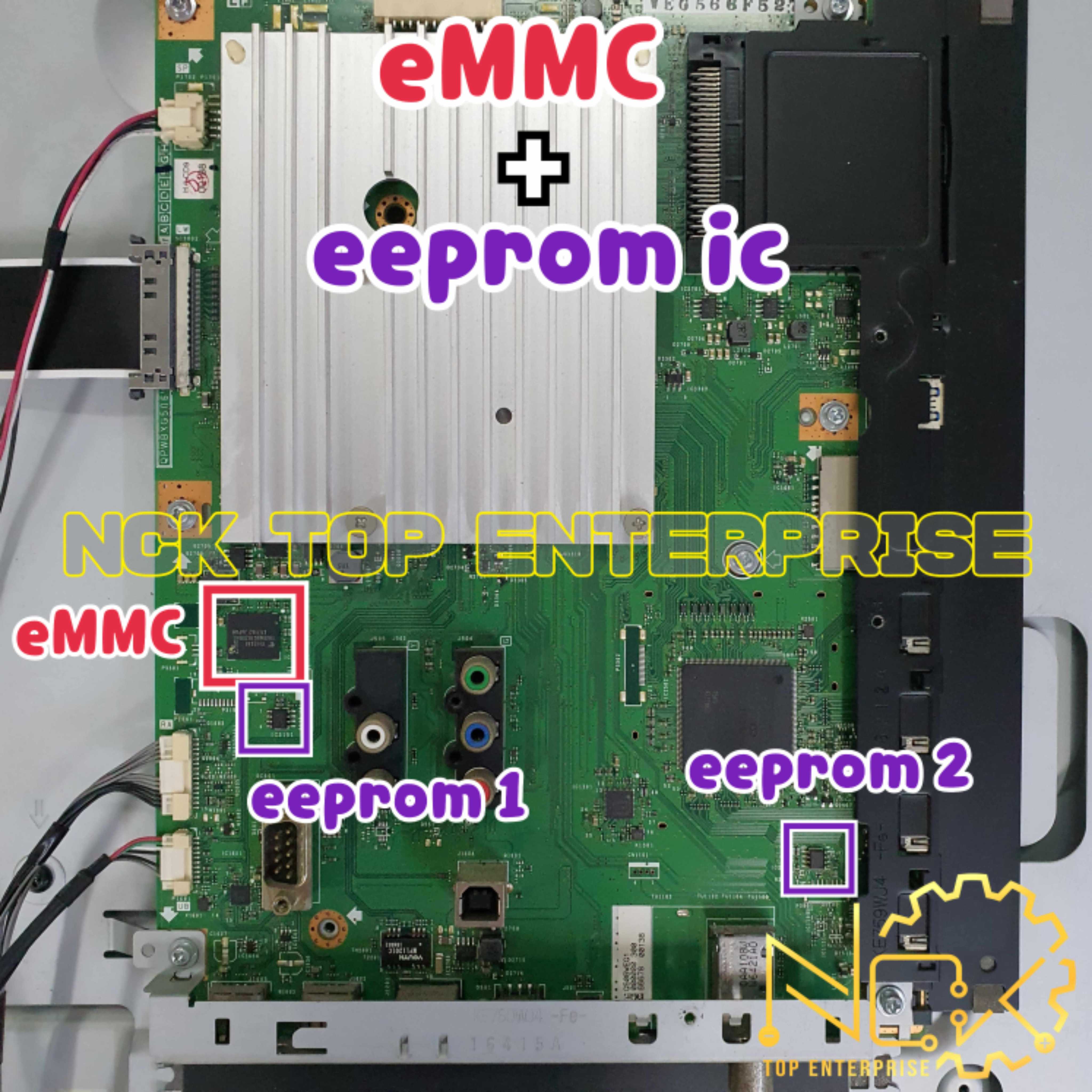 SHARP LC-50UE630X IC eMMC + 24C64 + 25X40 EEPROM / BIOS / FIRMWARE ...