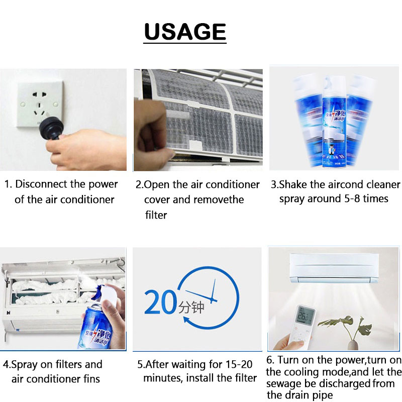 Aircond Cleaner Spray For Air Cond Cleaner and Dust Freeze 500ML ...