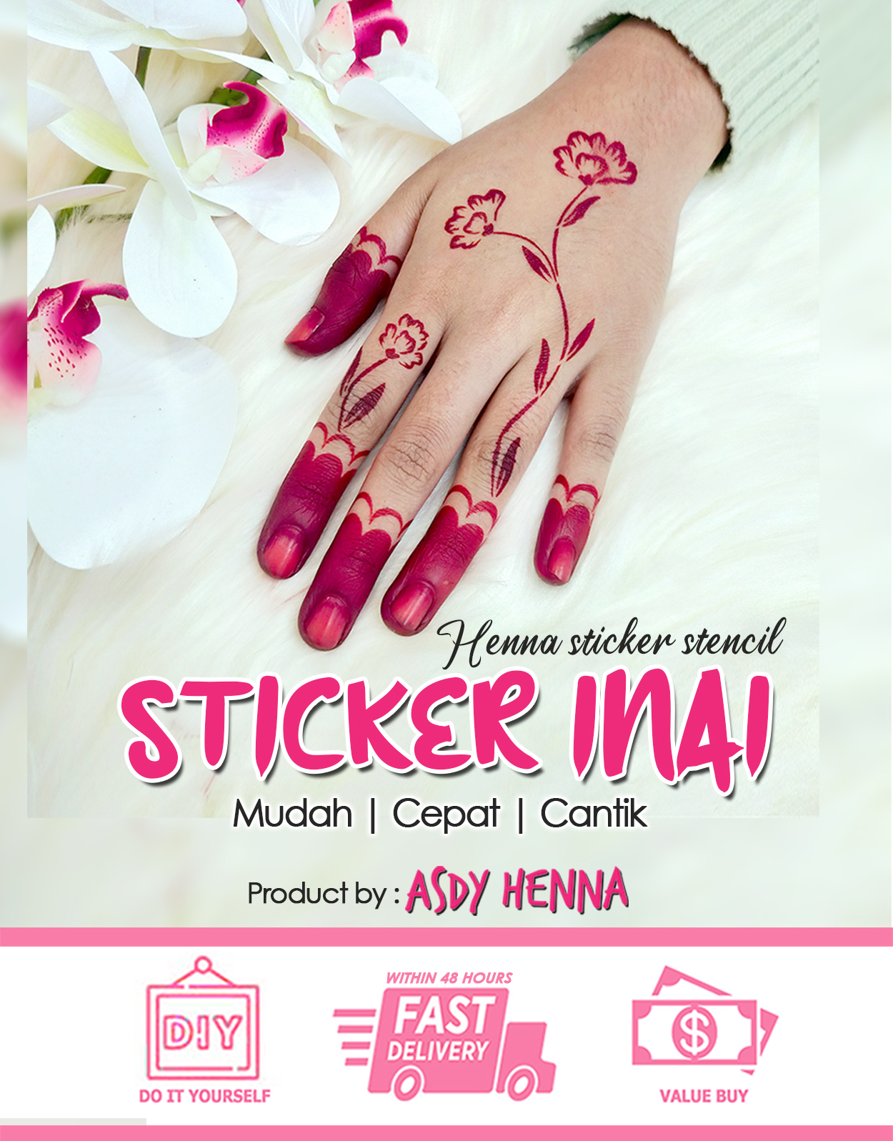 NEW Sticker Inai COQUETTE SIMPLE BOW AESTHETIC Henna Stencil DIY by ...