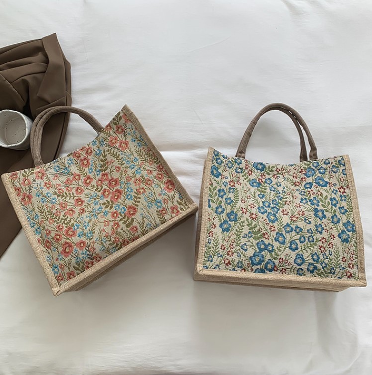 Korean tote bag casual shoulder eco bags recycle handbag jutebag murah ...