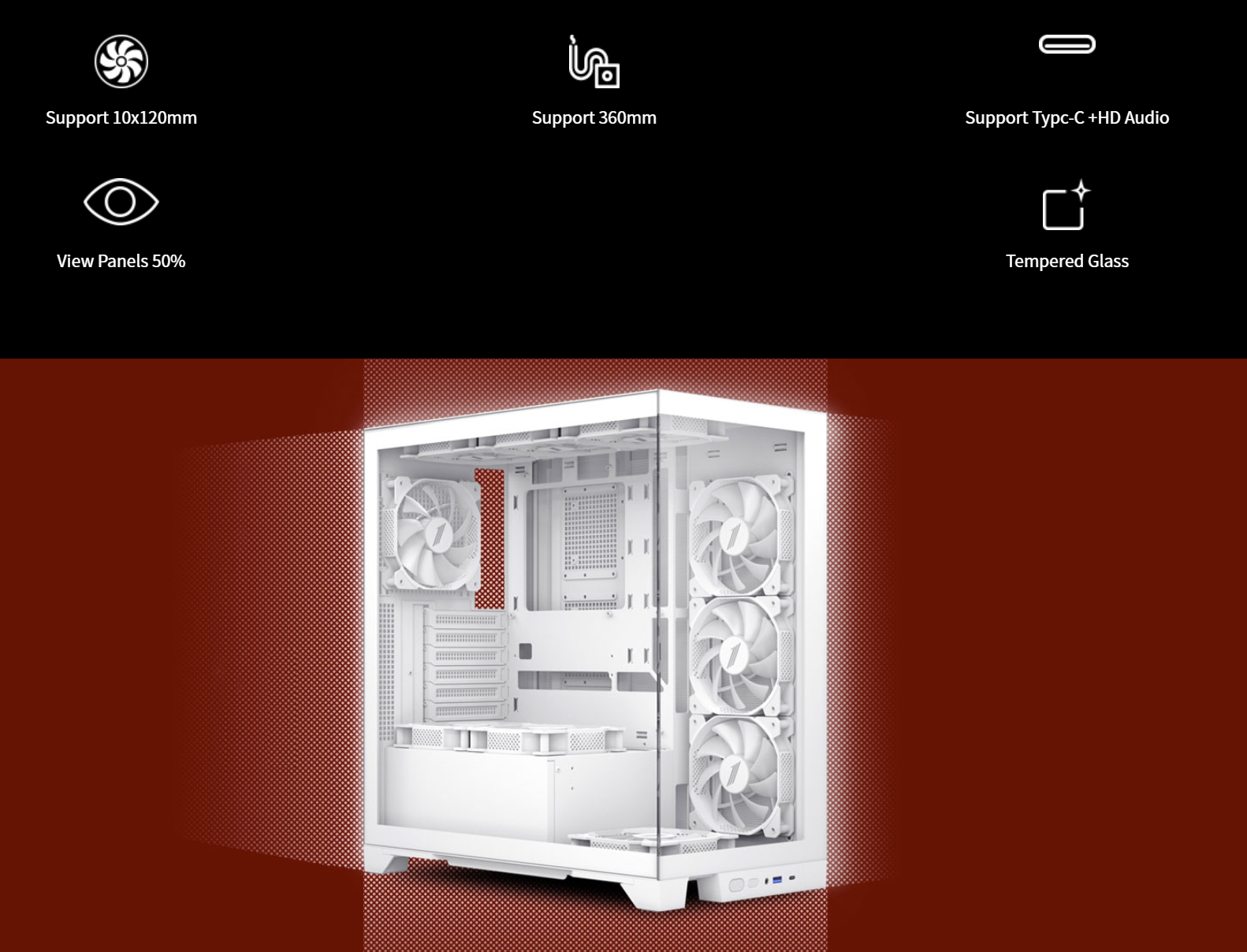 1st Player MIKU MI8 Tempered Glass ATX Gaming Pc Casing (WHITE/BLACK ...