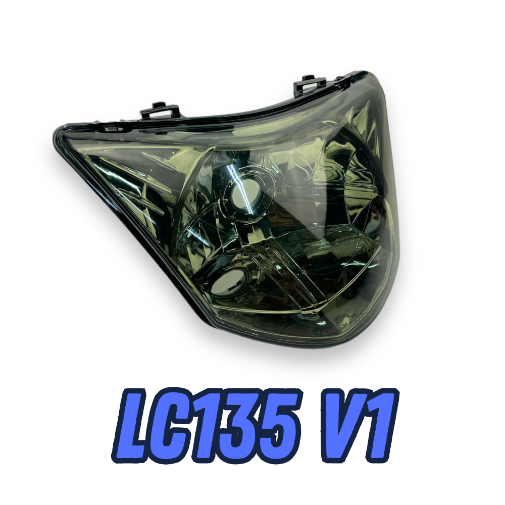 YAMAHA LC 135 HEAD LAMP SMOKE TINTED LAMPU DEPAN HEAD LIGHT ASSY LC135 135 LC V1 V2 V3 V4 V5 V6 ...