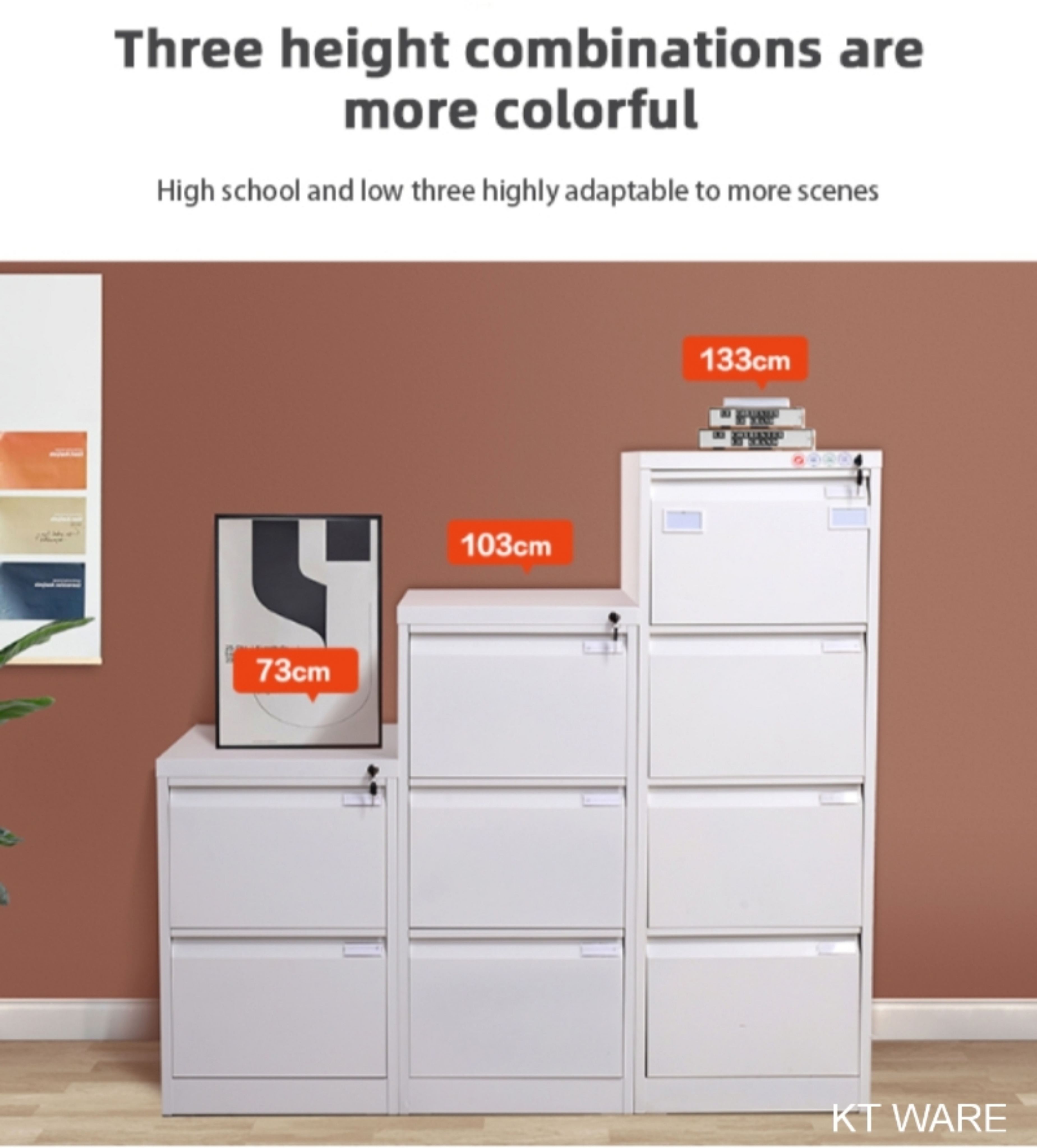 KT WARE METAL DRAWER FILING CABINET OFFICE CABINET SAFETY DRAWER MULTI ...