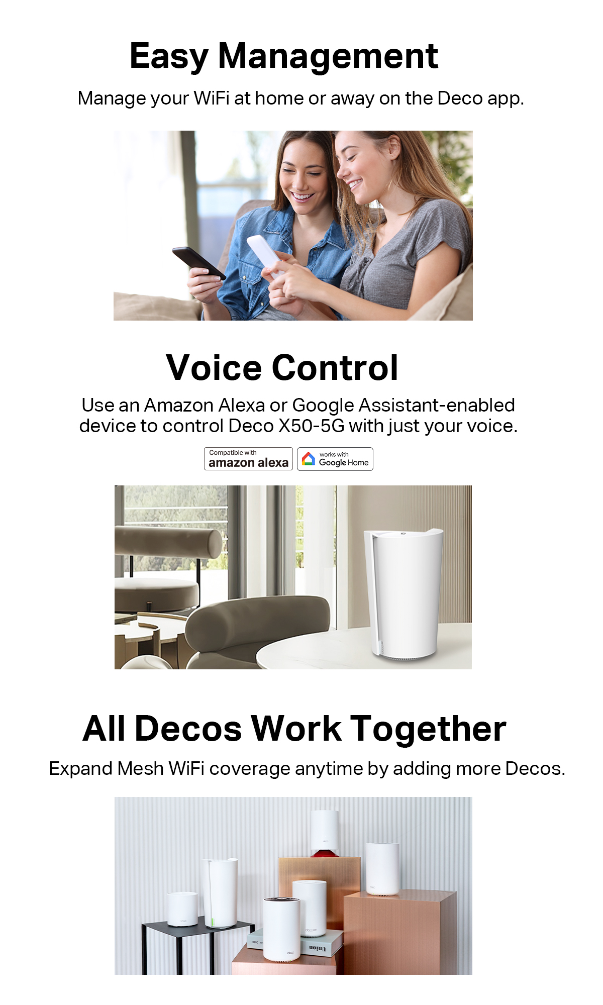 TP-Link Deco X50-5G AX3000 5G Whole Home Mesh Modem WiFi 6 System with ...
