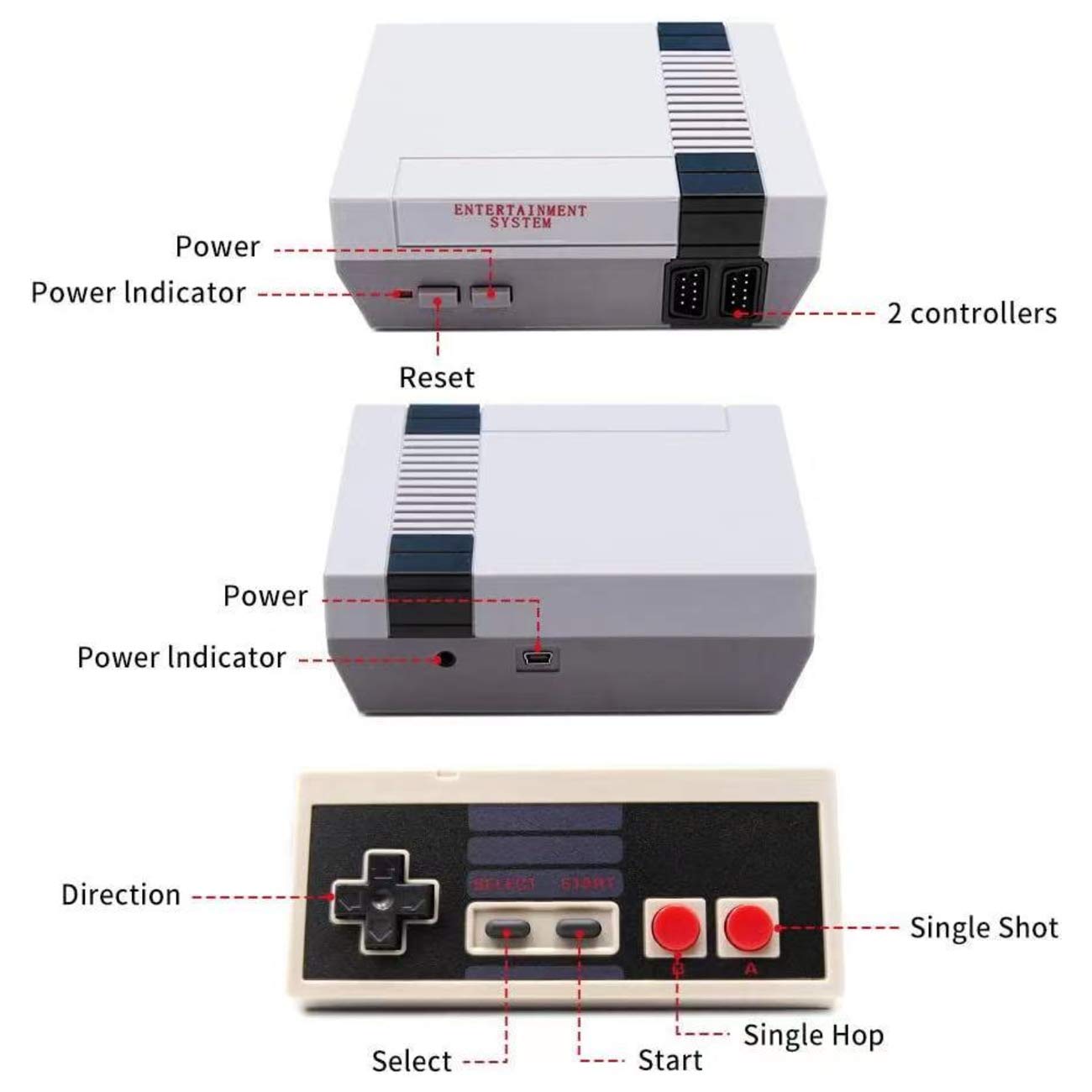 Classic Mini Handheld Retro Game Console with Built-in 620 Glassic ...