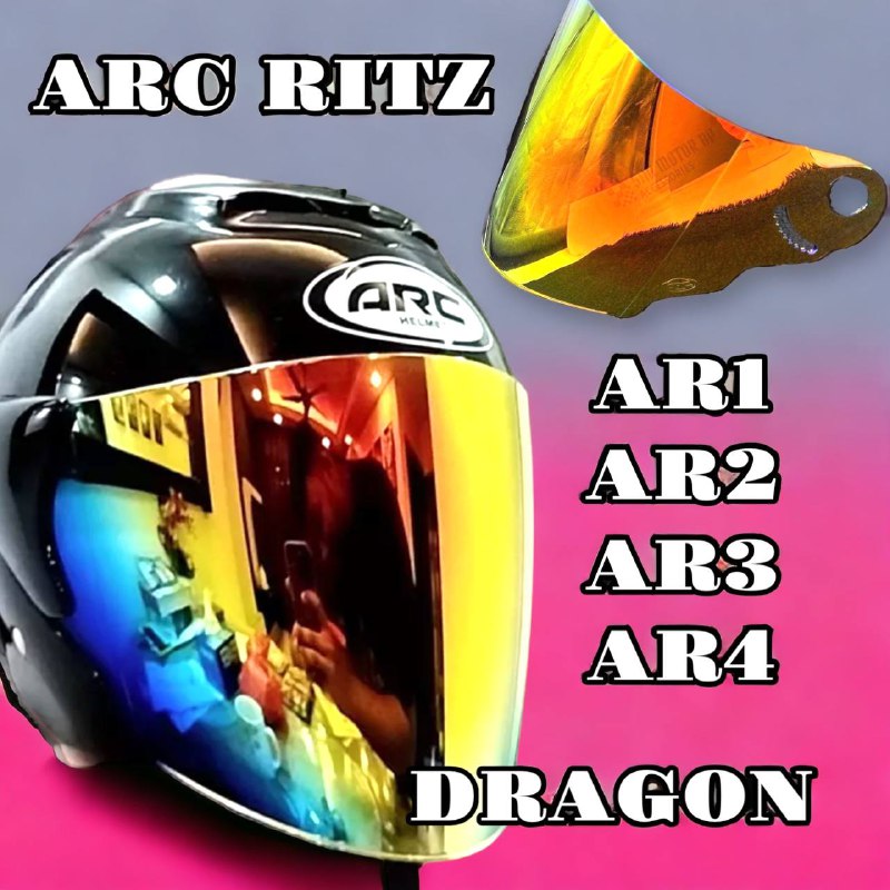 VISOR ARC RITZ AR1 AR4 YF1 YF DRAGON STICKER ARC PURPLE RAINBOW IDIRIUM ...