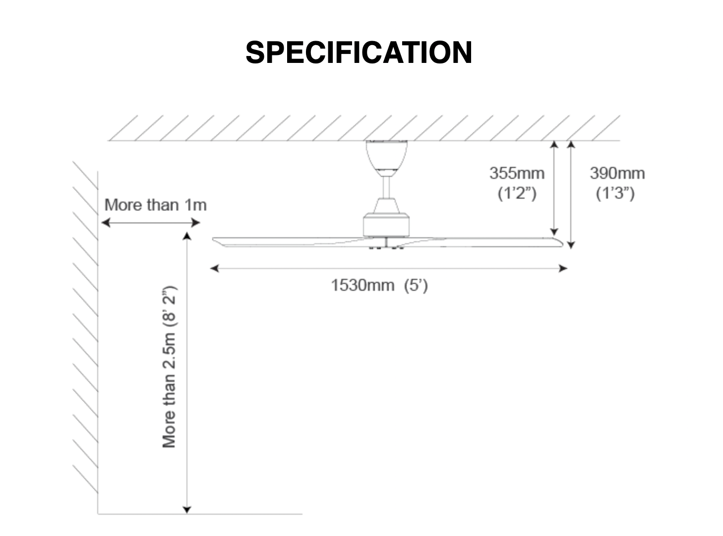 Alpha Vannus KS1 3B Ceiling Fan 56 60 DC Motor 3 blade Wood with remote ...