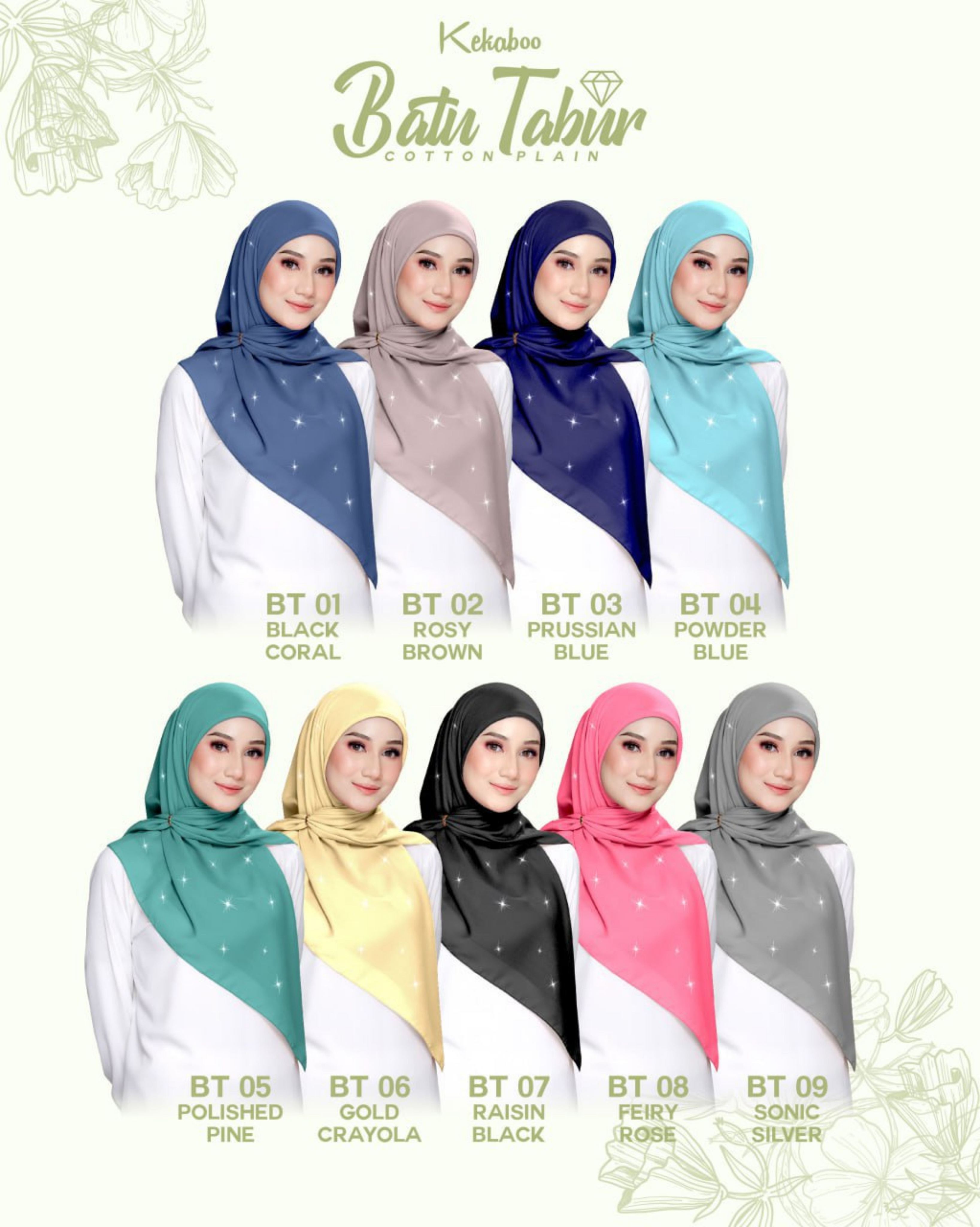KEKABOO BAWAL COTTON PREMIUM LIMITED EDITION BATU TABUR CRYSTALS ( BT ...