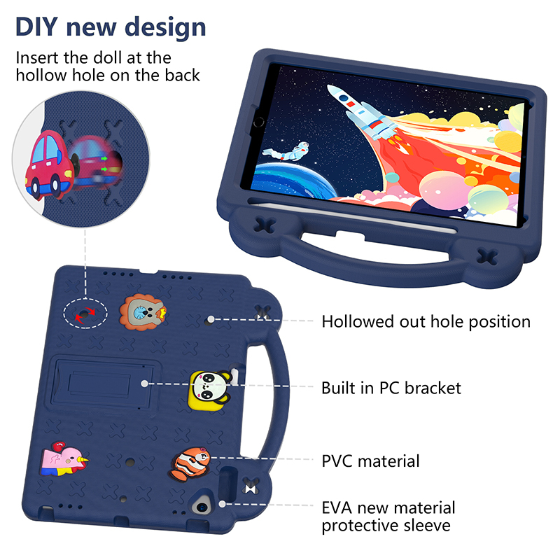 Kids Safe Anti-drop Cartoon Tablet Cover Case With Pen Slot for iPad ...