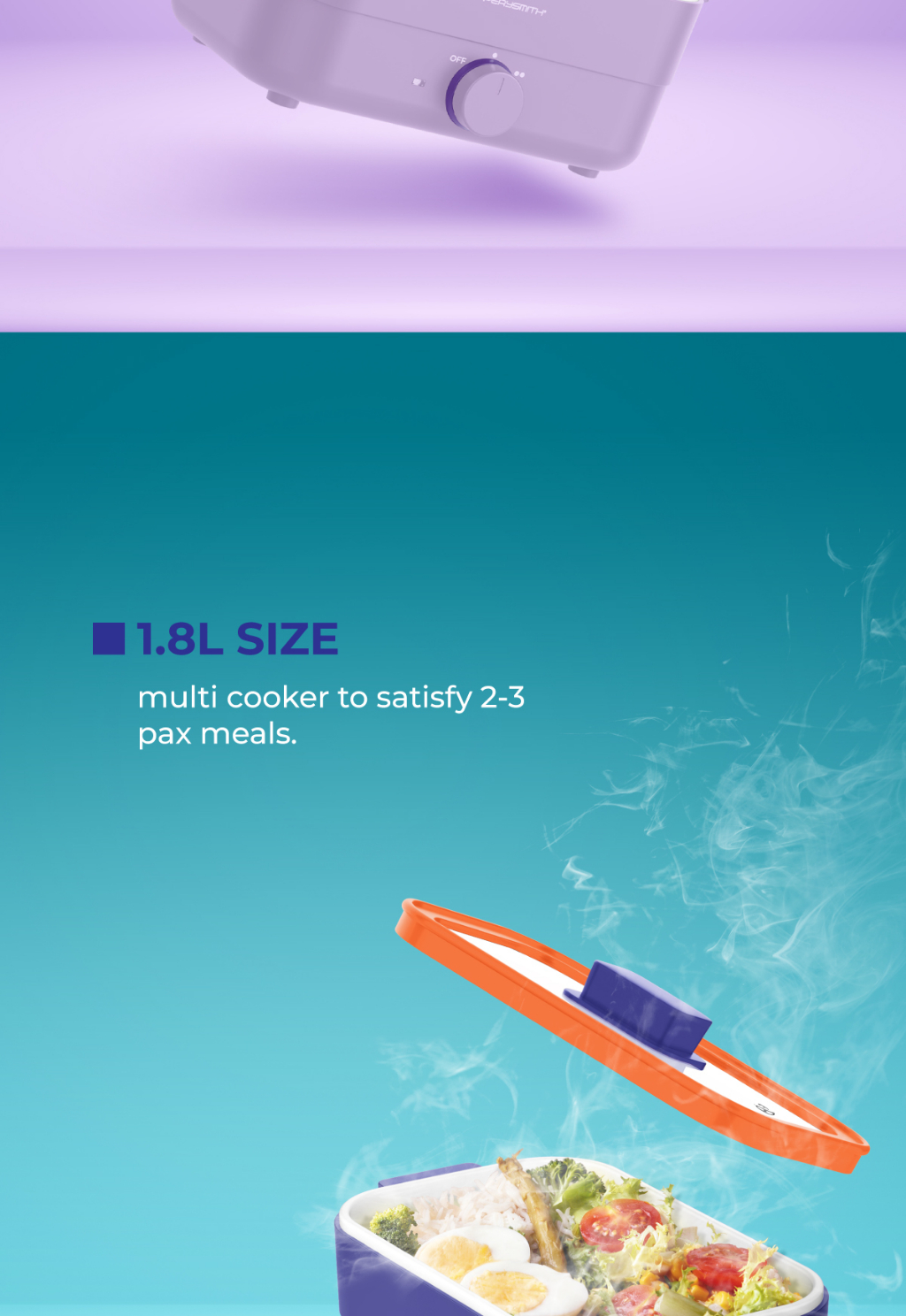 Perysmith BBQ Multi Cooker Ecohealth Series (1.8L) BQ1000 | Shopee Malaysia