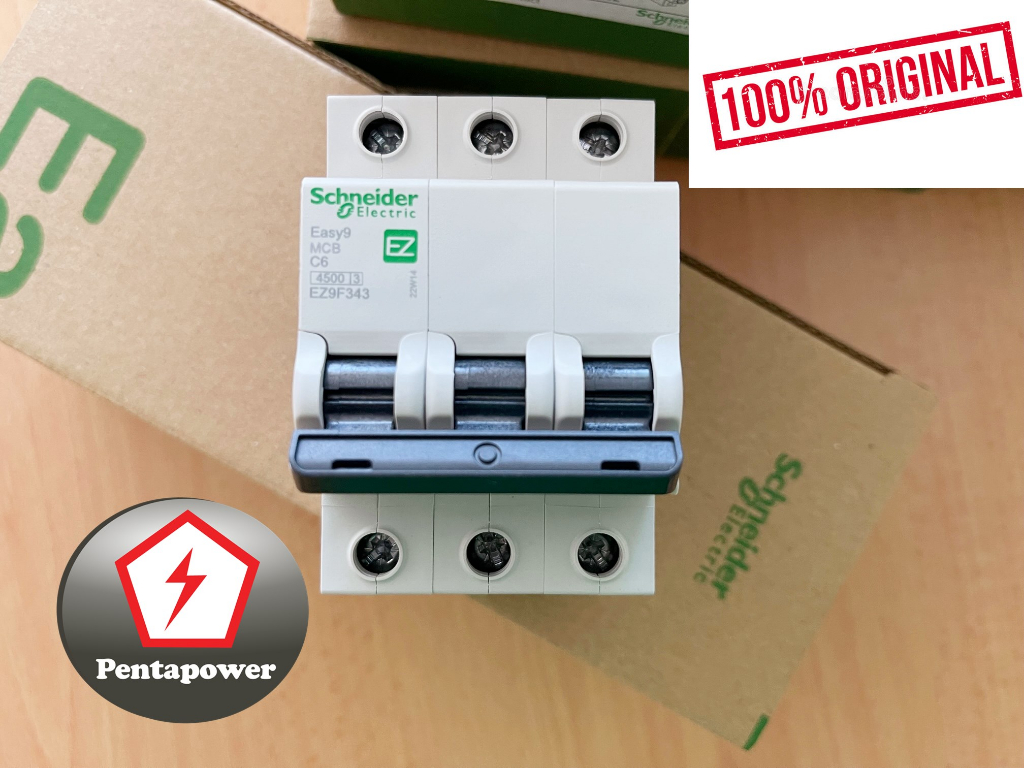SCHNEIDER MCB 3POLE 4.5KA EASY9 EZ9F34306 EZ9F34310 EZ9F34316 EZ9F34320 EZ9F34332 EZ9F34363 ...