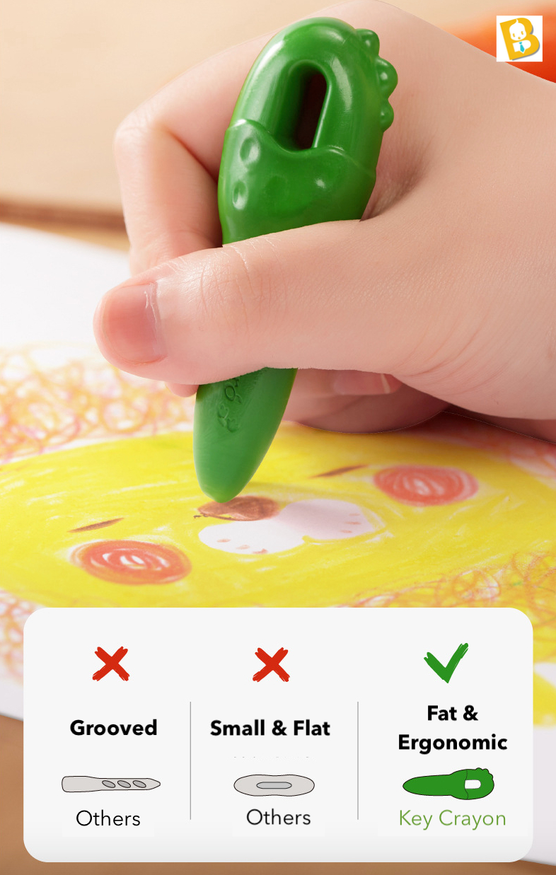 BabyBoss Joan Miro Key Crayon No Dirty No Mess Non-Toxic Washable Jumbo ...