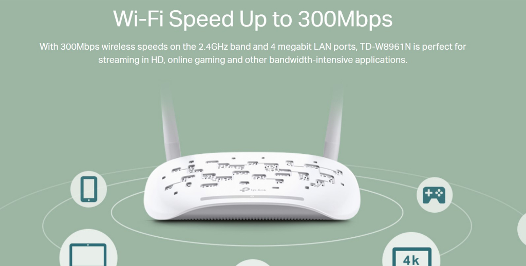 TP-Link TL-W8961N 300Mbps Wireless N ADSL2+ Streamyx WiFi Modem Router TD-W8961N | Shopee Malaysia