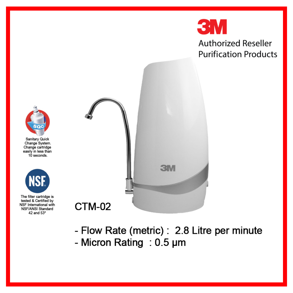 3M CTM-02 / CTM02 COUNTER TOP / TABLE TOP 3M WATER FILTER with ...