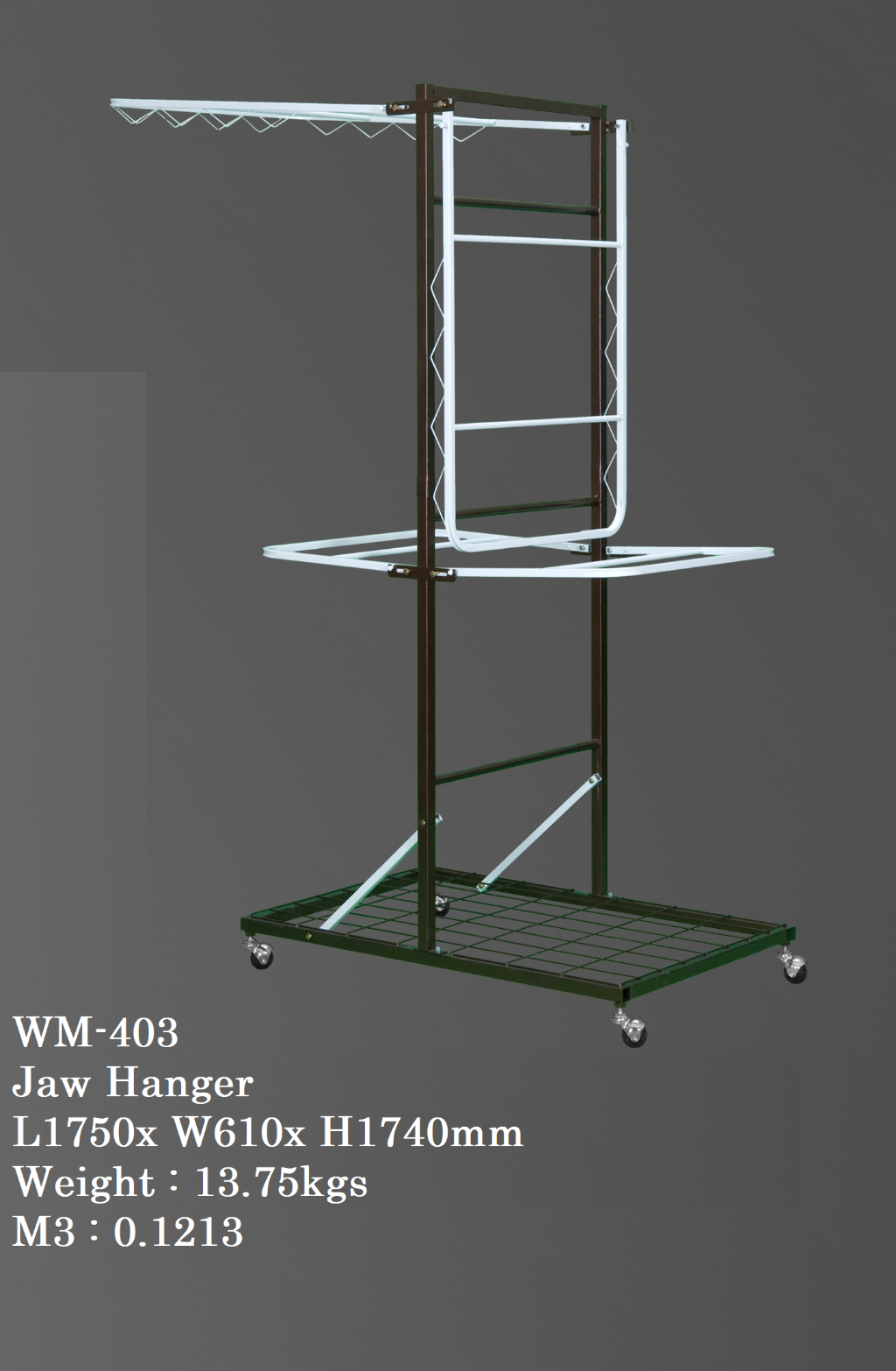 WM-403 Jaw Hanger/ Rak sidai kain Foldable/ Rak Baju/ Clothes hanger ...
