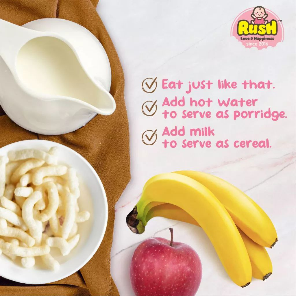 RUSH BABY RICE PUFF APPLE BANANA (7 BULAN KE ATAS) | Shopee Malaysia