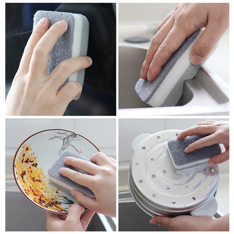 𝗗𝗨𝗔𝗟 𝗦𝗜𝗗𝗘𝗗 》Multipurpose Dishwashing Sponges Heavy Duty Scouring Pad ...