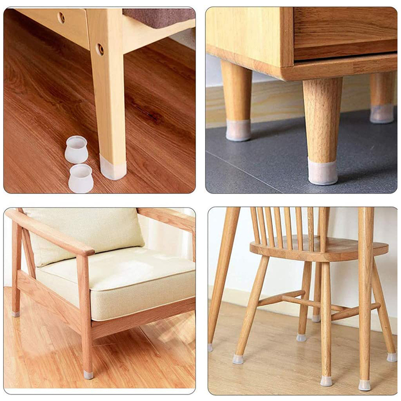 𝗡𝗢 𝗦𝗖𝗥𝗔𝗧𝗖𝗛 》Silicone Table Chair Foot Cover Pad Protect Furniture ...