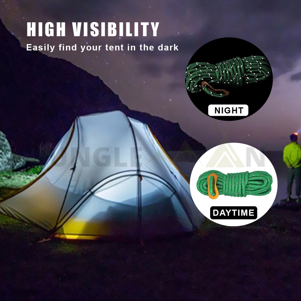 JUNGLEMAN Camping Equipment Tali Khemah Camping 5mm Thick 4M Flysheet ...
