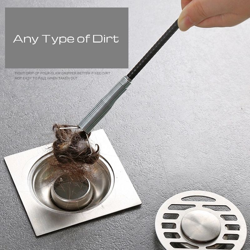 Snake Drain Cleaner Spring Gripper Clog Remover Pipe Pembersih Sinki ...