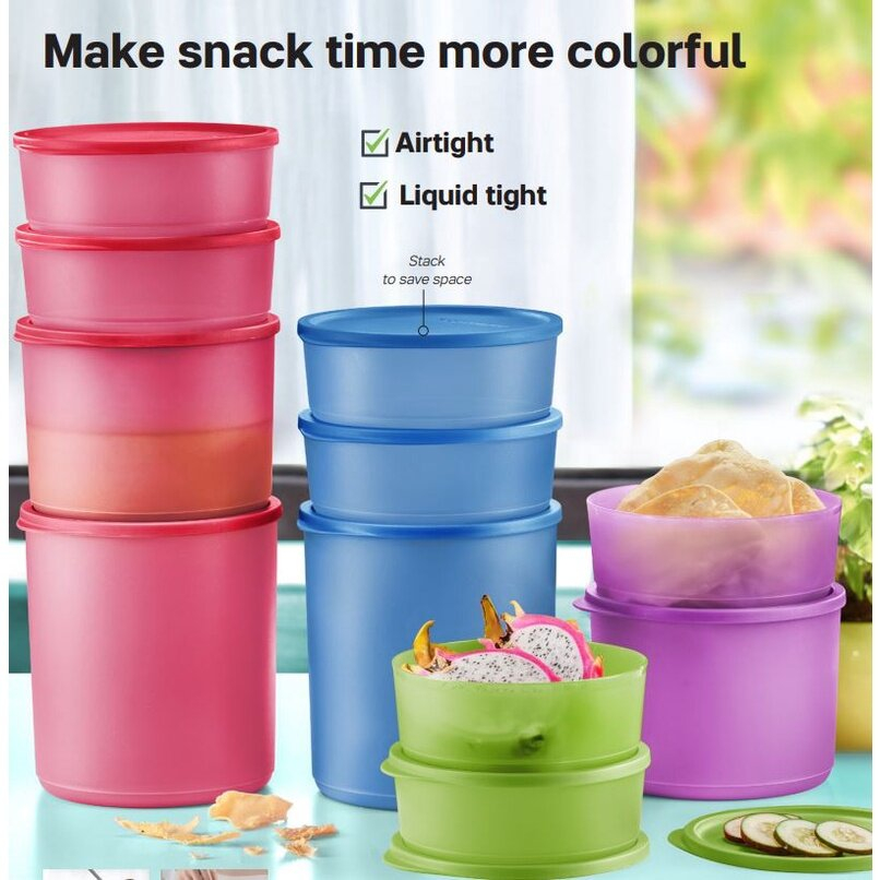 (1PC/ 2PCS) Tupperware Summer Fresh Round Food Container 530ML Gift Box ...