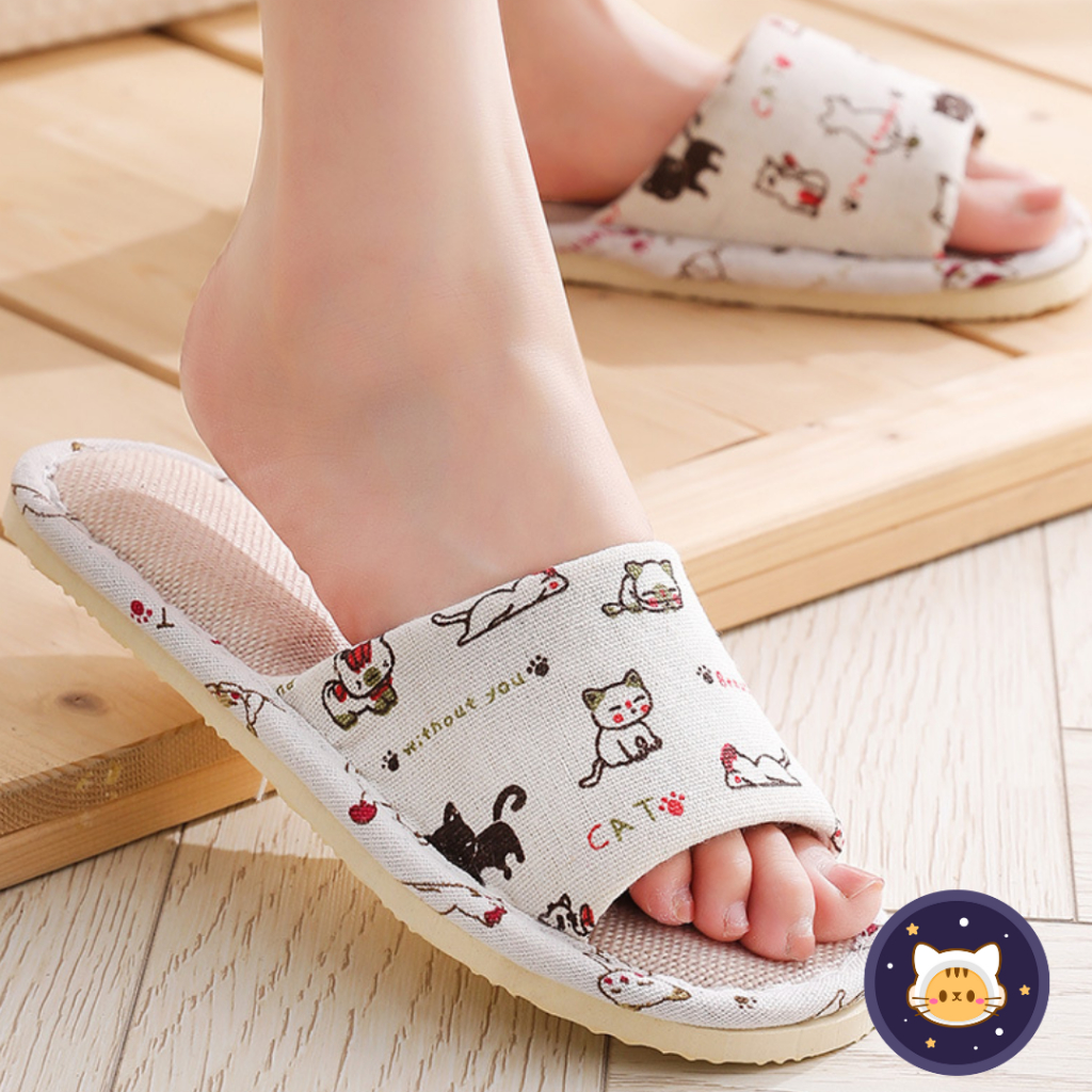 OYEN PLANET Cat Style Anti Slip Indoor Slipper Women Home Office Cute ...