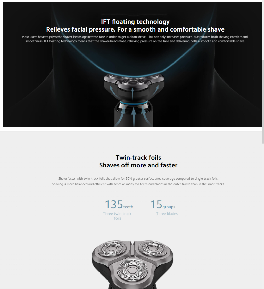 Xiaomi Mi Electric Shaver S500 | Men’s Facial Shaver | Floating Heads ...