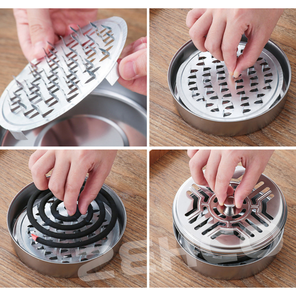 Mosquito Coil Holder Stainless Steel Mosquito Repellant Tray Mosquito ...