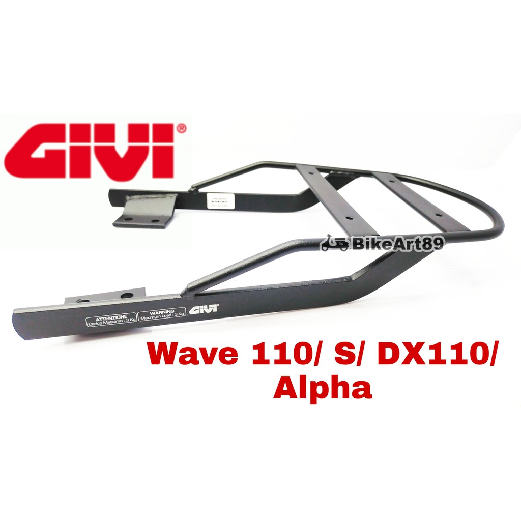 Monorack Givi Honda Wave110 / S110 / Dx110 / Alpha ADVANCE BLACK and ...