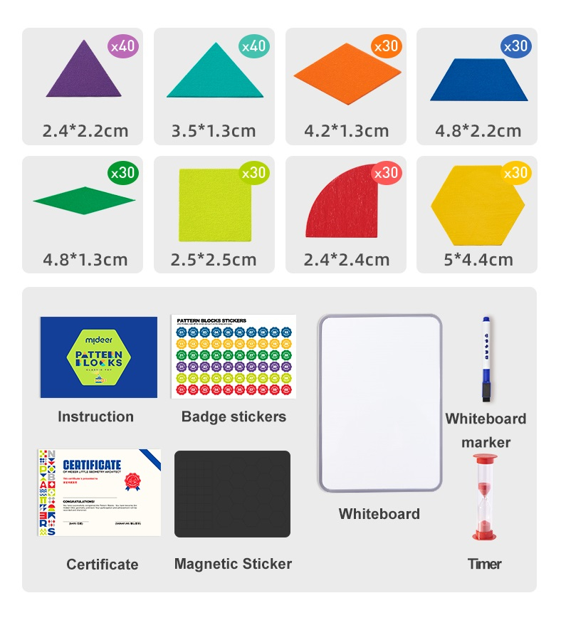 Mideer Magnetic Pattern Blocks with Whiteboard (250 Pcs) | Shopee Malaysia