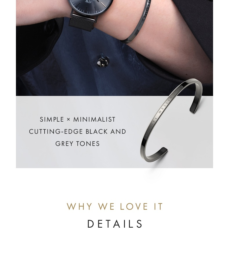 Daniel Wellington Classic Bracelet Black / Grey - Unisex Bracelet for ...