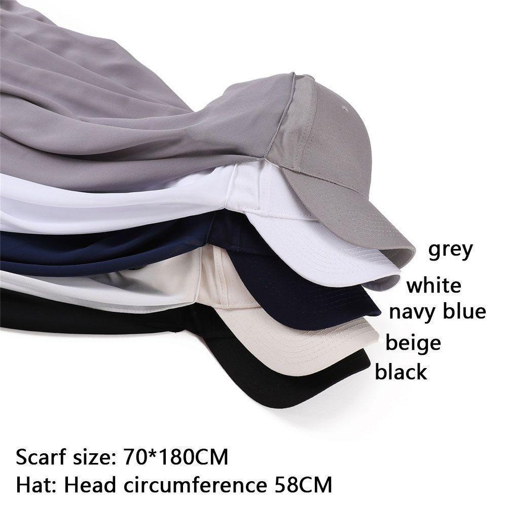 Muslim Hijab Cap Fashion Baseball Cap Jersey Skirt Hat Solid Instant ...