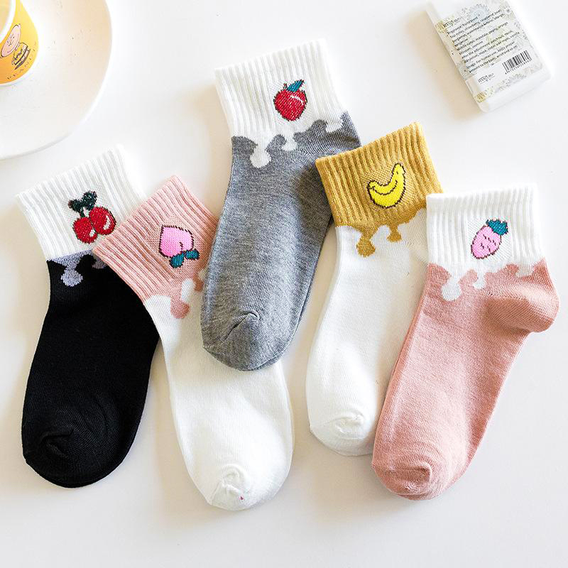 𝐒𝐔𝐏𝐄𝐑 𝐒𝐎𝐅𝐓 5 Pairs/Pack Cute Cartoon Sock Soft Cotton Women Girl ...